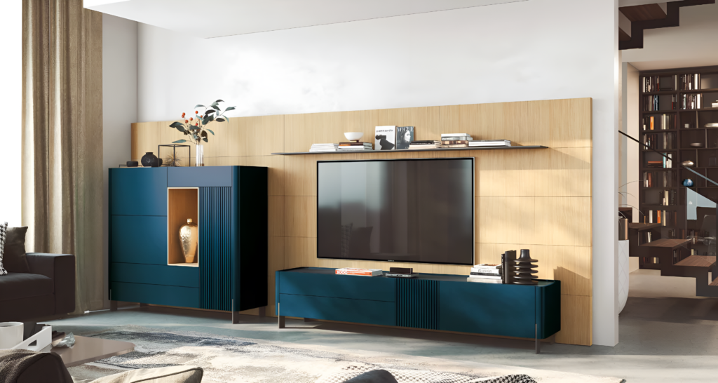 MUEBLE DE SALÓN ROBLE NATURAL Y LACA - Muebles Alberto - Salones